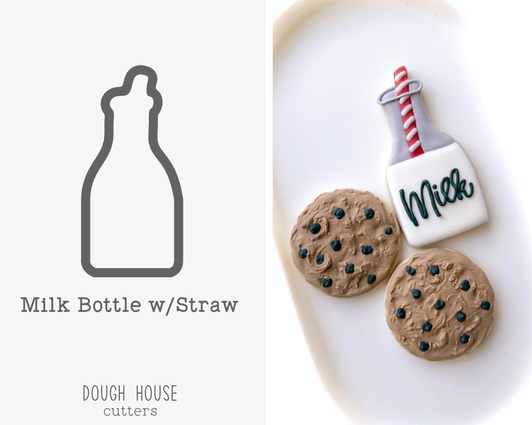 Milk Bottle W/straw Cookie Cutter - Etsy