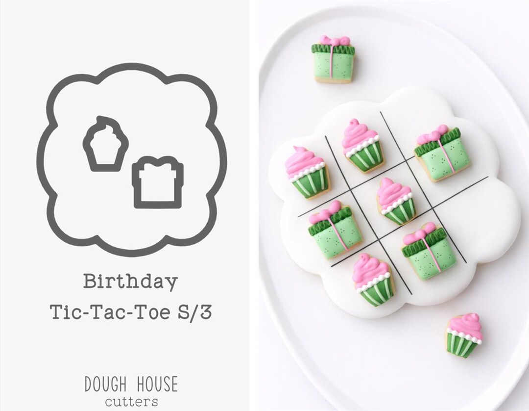 Birthday Tic-tac-toe S/3 Cookie Cutter - Etsy