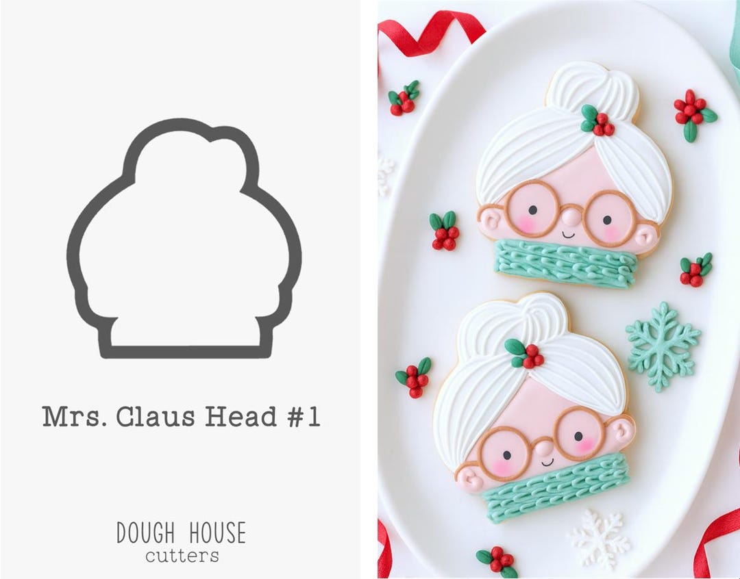 Mrs. Claus Head #1 Cookie Cutter - Etsy
