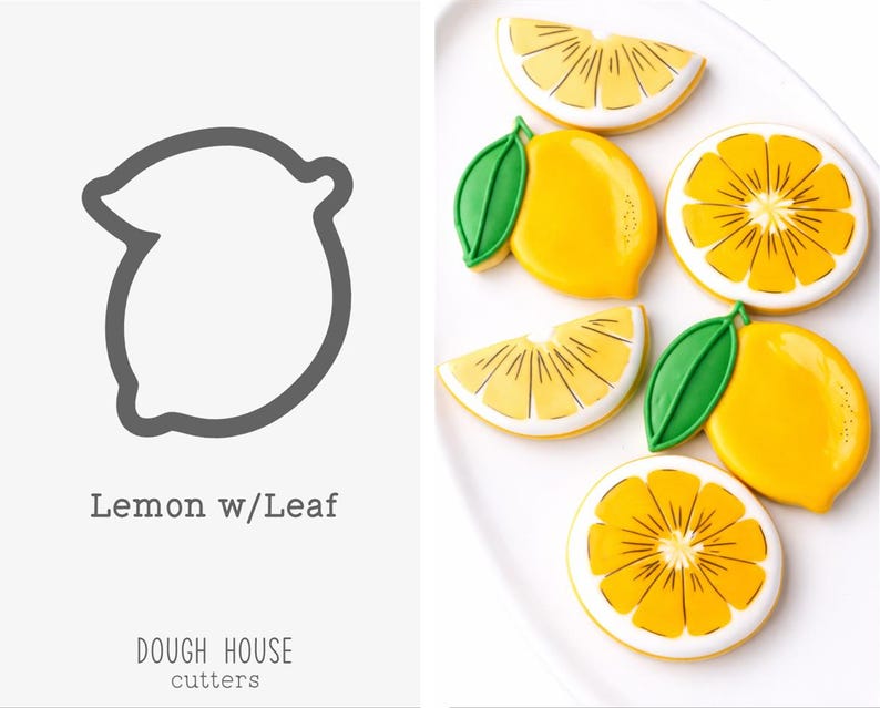 Lemon W/leaf Cookie Cutter - Etsy