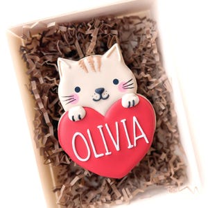 Cat W/heart Cookie Cutter - Etsy