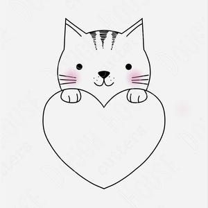Cat W/heart Cookie Cutter - Etsy