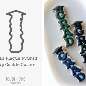Grad Plaque W/grad Cap Cookie Cutter - Etsy