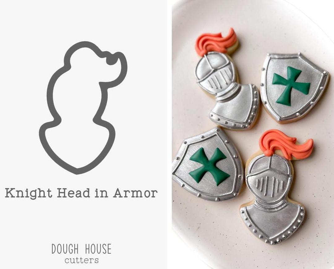 Knight Head in Armor Cookie Cutter - Etsy