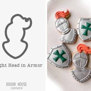 Knight Head in Armor Cookie Cutter - Etsy