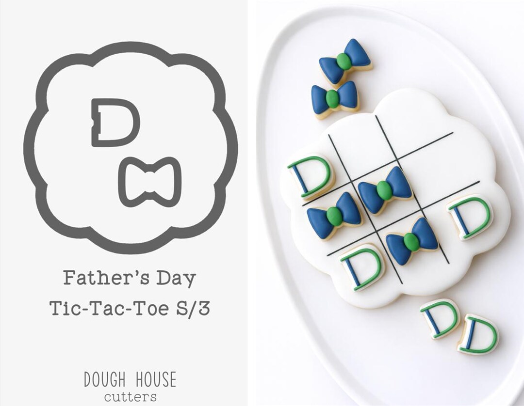 Father's Day Tic-tac-toe S/3 Cookie Cutter - Etsy