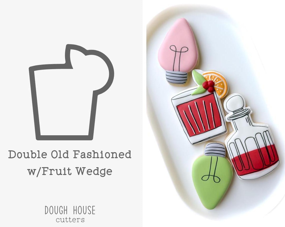 Double Old Fashioned W/fruit Wedge Cookie Cutter - Etsy