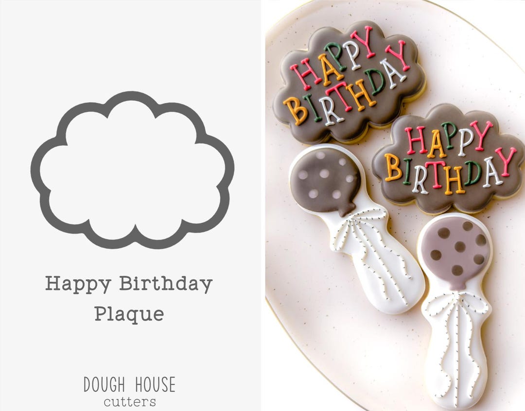 Happy Birthday Plaque Cookie Cutter - Etsy