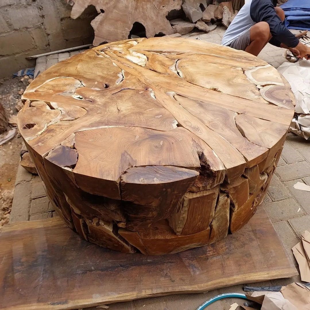Wooden Patchwork Coffee Table Outdoor Coffee Table Teak - Etsy