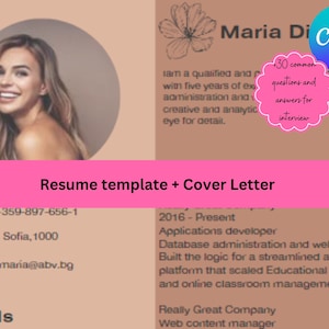 CV Template, Resume Template, Professional CV, Modern Design, Job ...