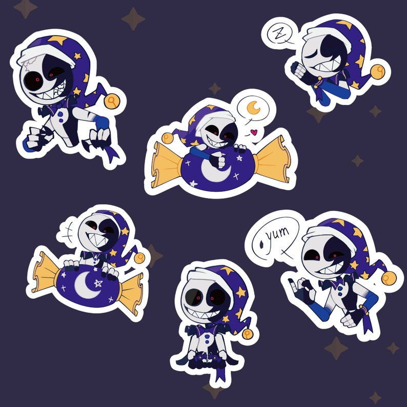 Cute FNAF Sun and Moon Stickers Set of 6 - Etsy