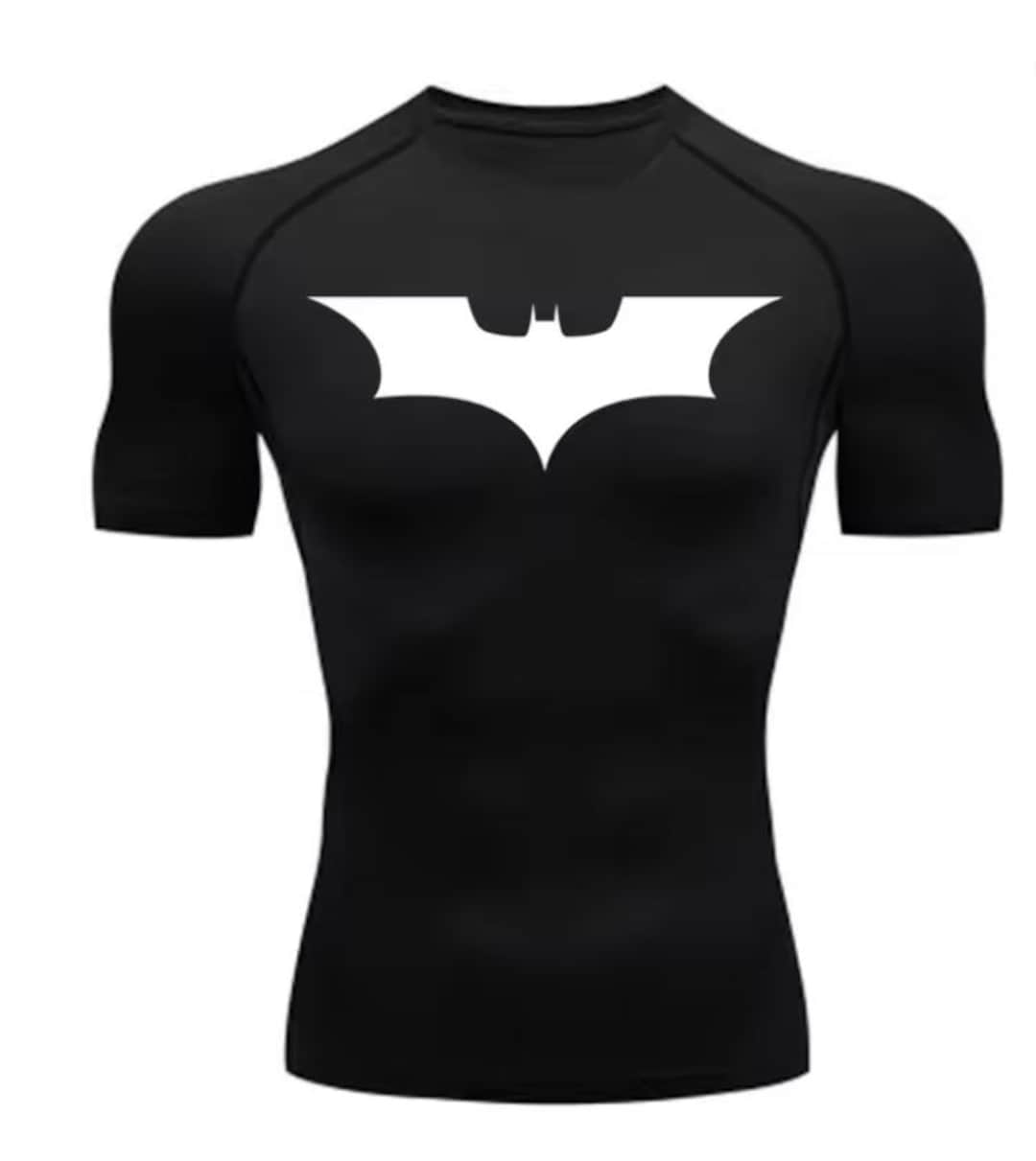 Batman Themed Compression Shirt: Gym Workout Tee - Etsy