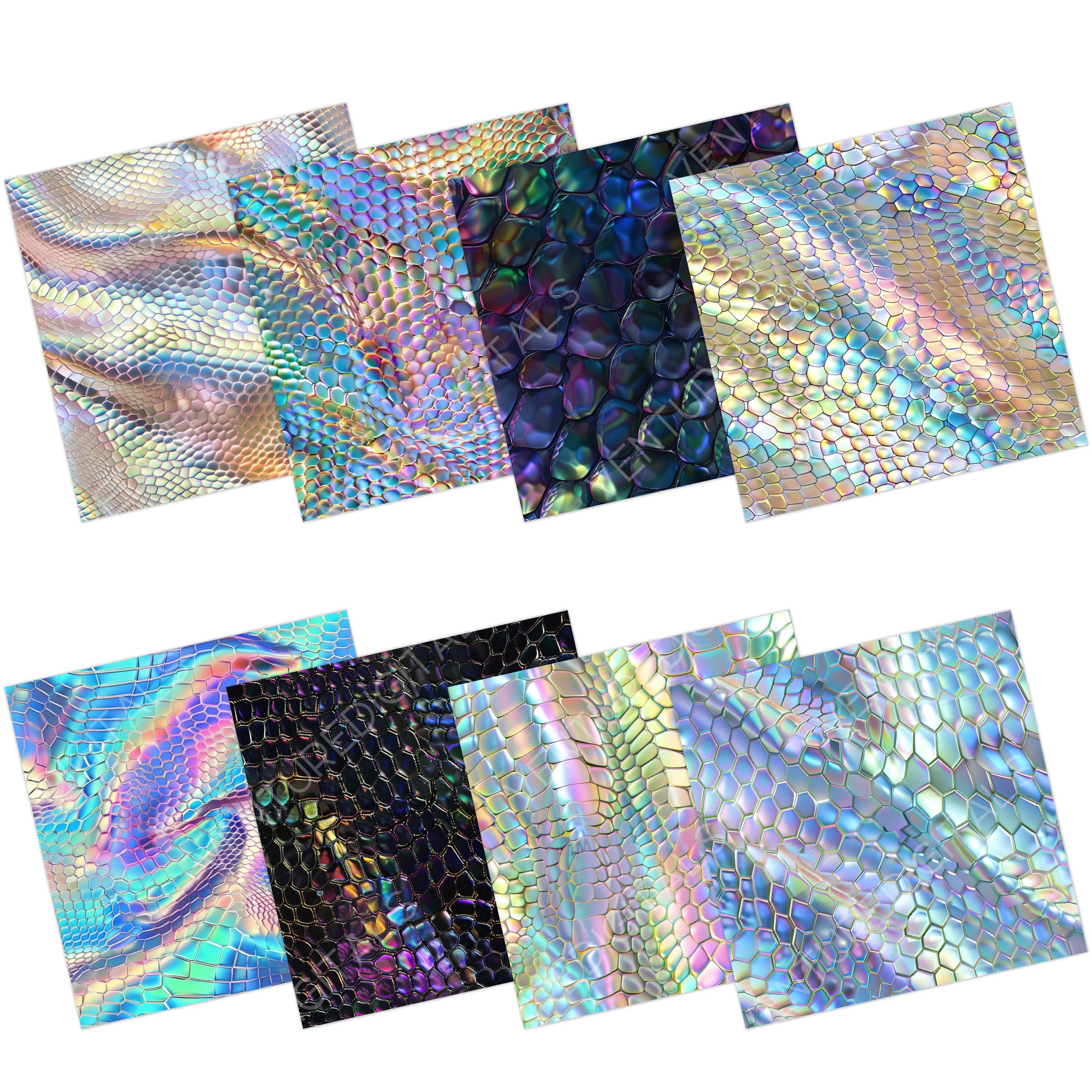16 Seamless Holographic Snakeskin Patterns - Iridescent Reptile Scales ...
