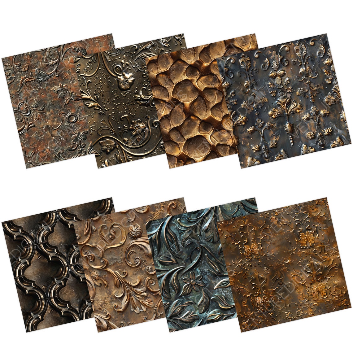 16 Seamless Aged Bronze Patterns - Digital Papers (instant Download) - Etsy