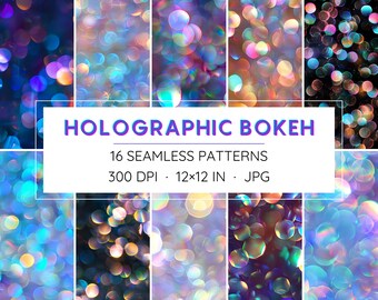 16 Seamless Holographic Iridescent Patterns Digital Papers High ...