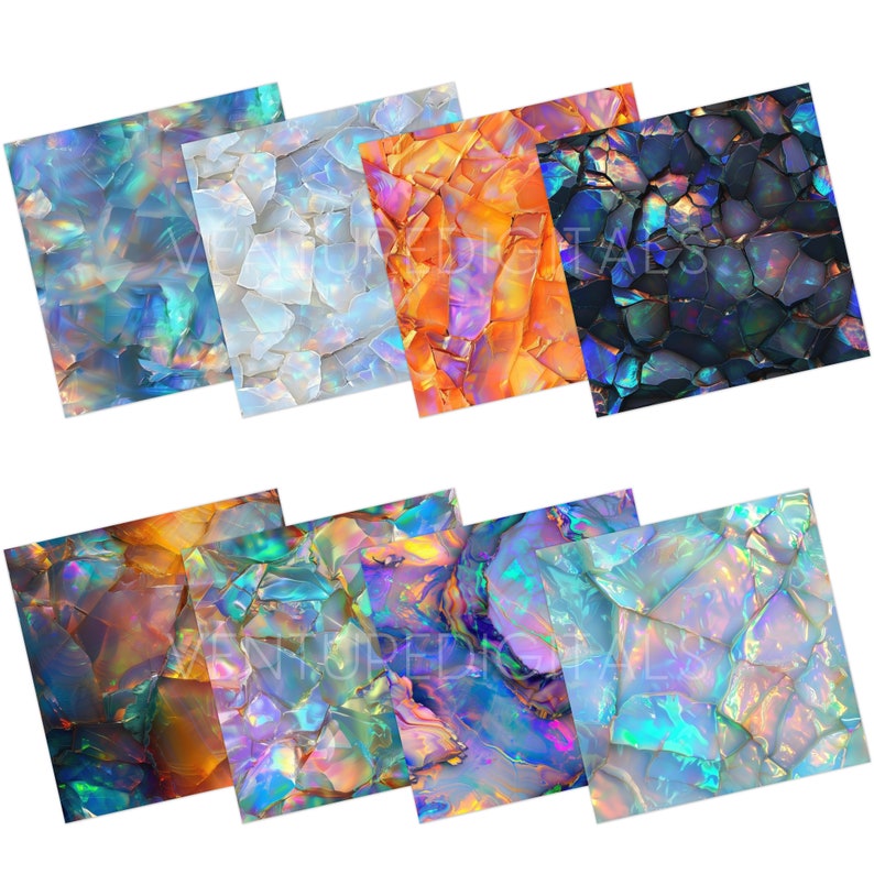 16 Seamless Iridescent Opal Patterns - Digital Papers - High Resolution ...