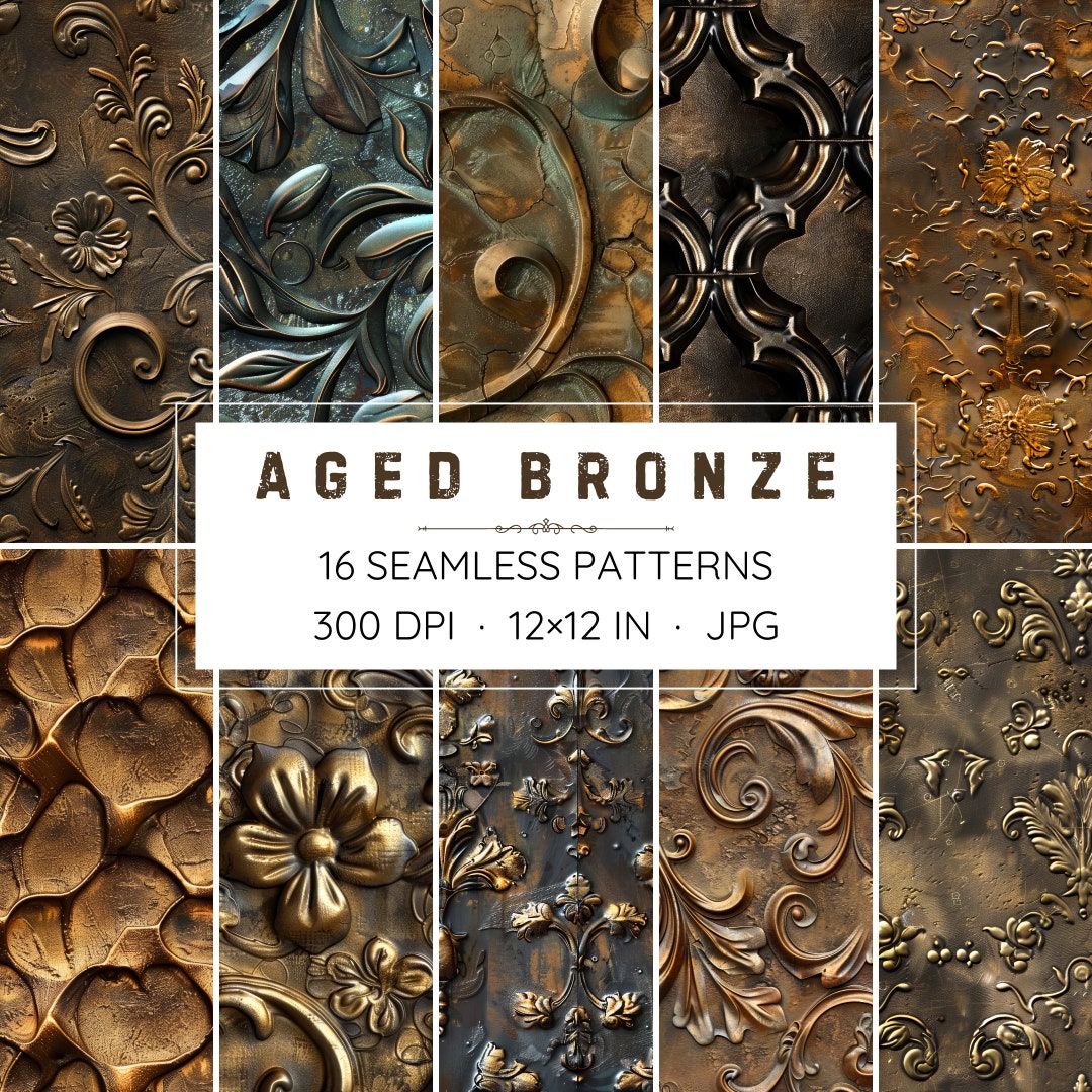 16 Seamless Aged Bronze Patterns - Digital Papers (instant Download) - Etsy
