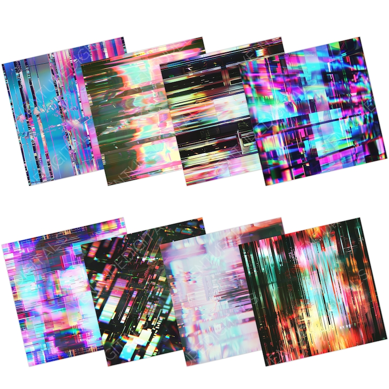 16 Seamless Glitch Art Patterns - Digital Papers (instant Download) - Etsy