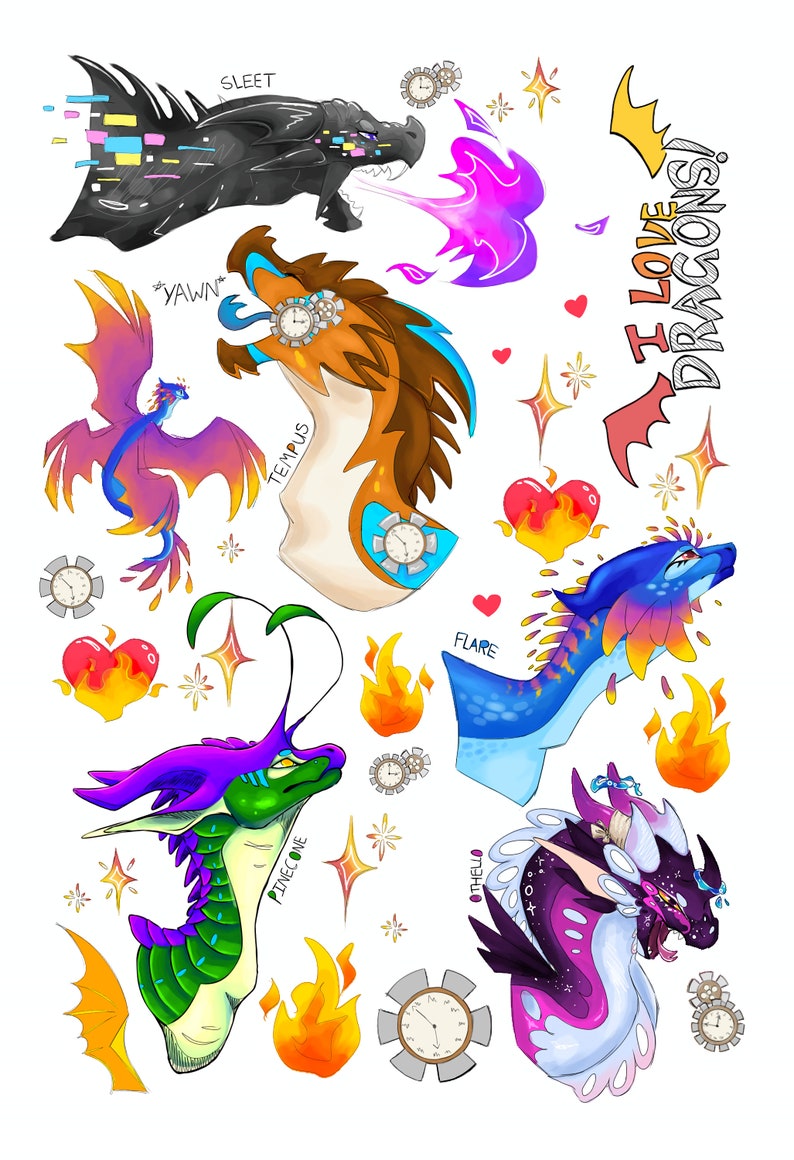 Dragon Stickers Printable - Etsy