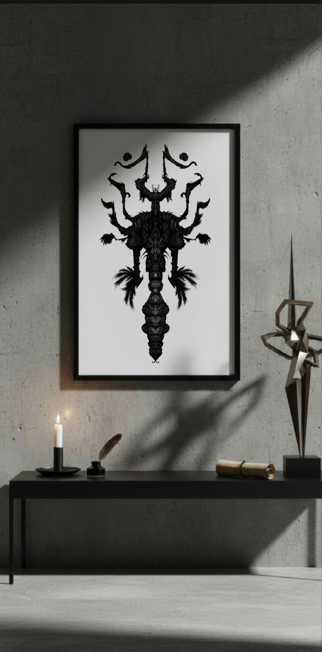 Original Gothic Entity Drawing: Dark Occult Art (digital Download) - Etsy