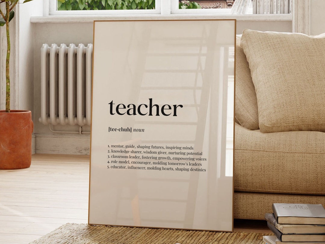 Teacher Definition, Printable Wall Art, Dictionary Meaning, Gift for ...