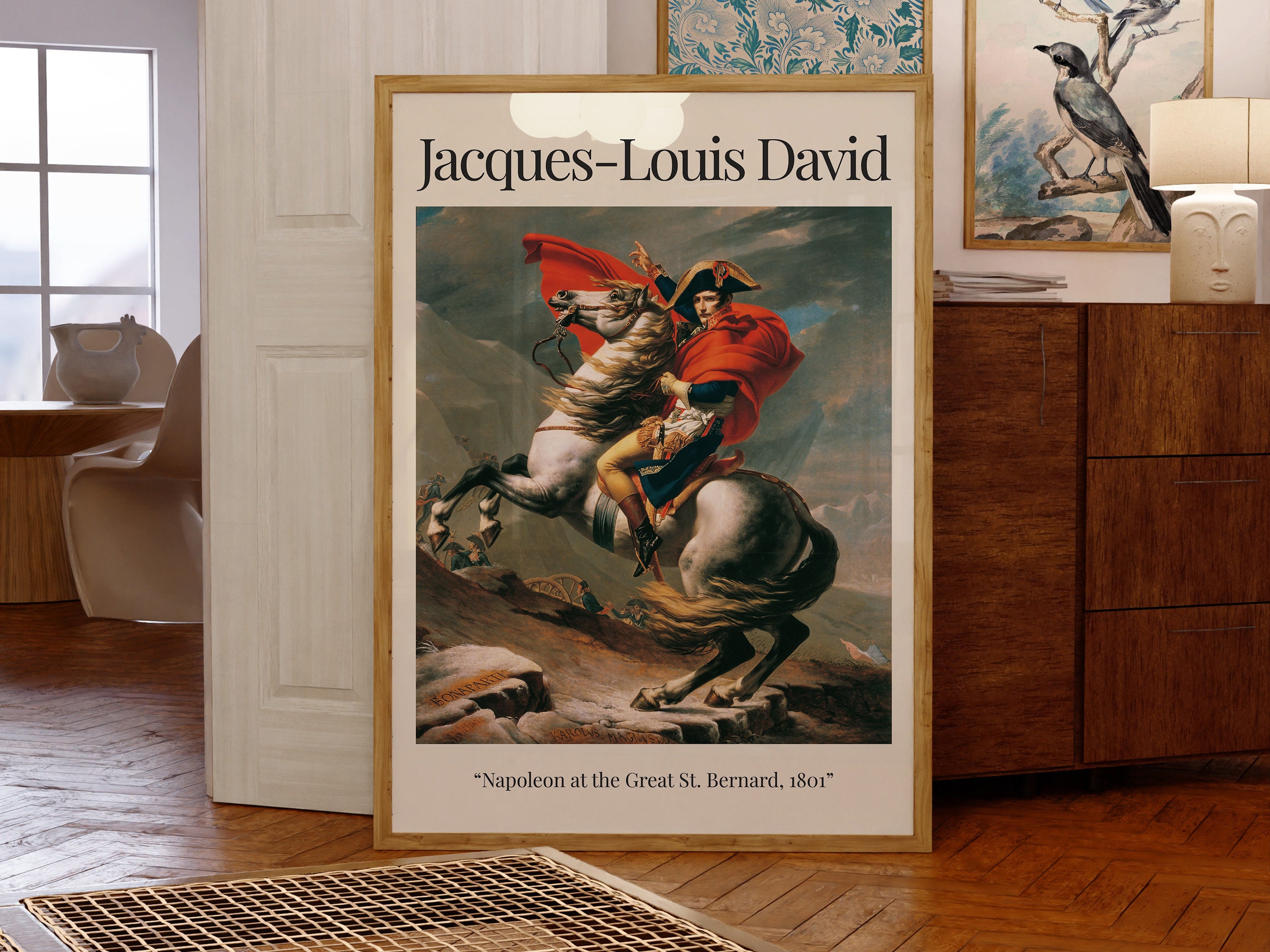 Napoleon at the Great St. Bernard, Jacques Louis David, Famous Painting ...