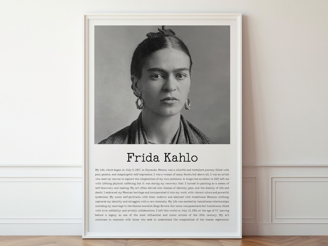Frida Kahlo Autobiography Print With His Short Life Story With Her Own ...