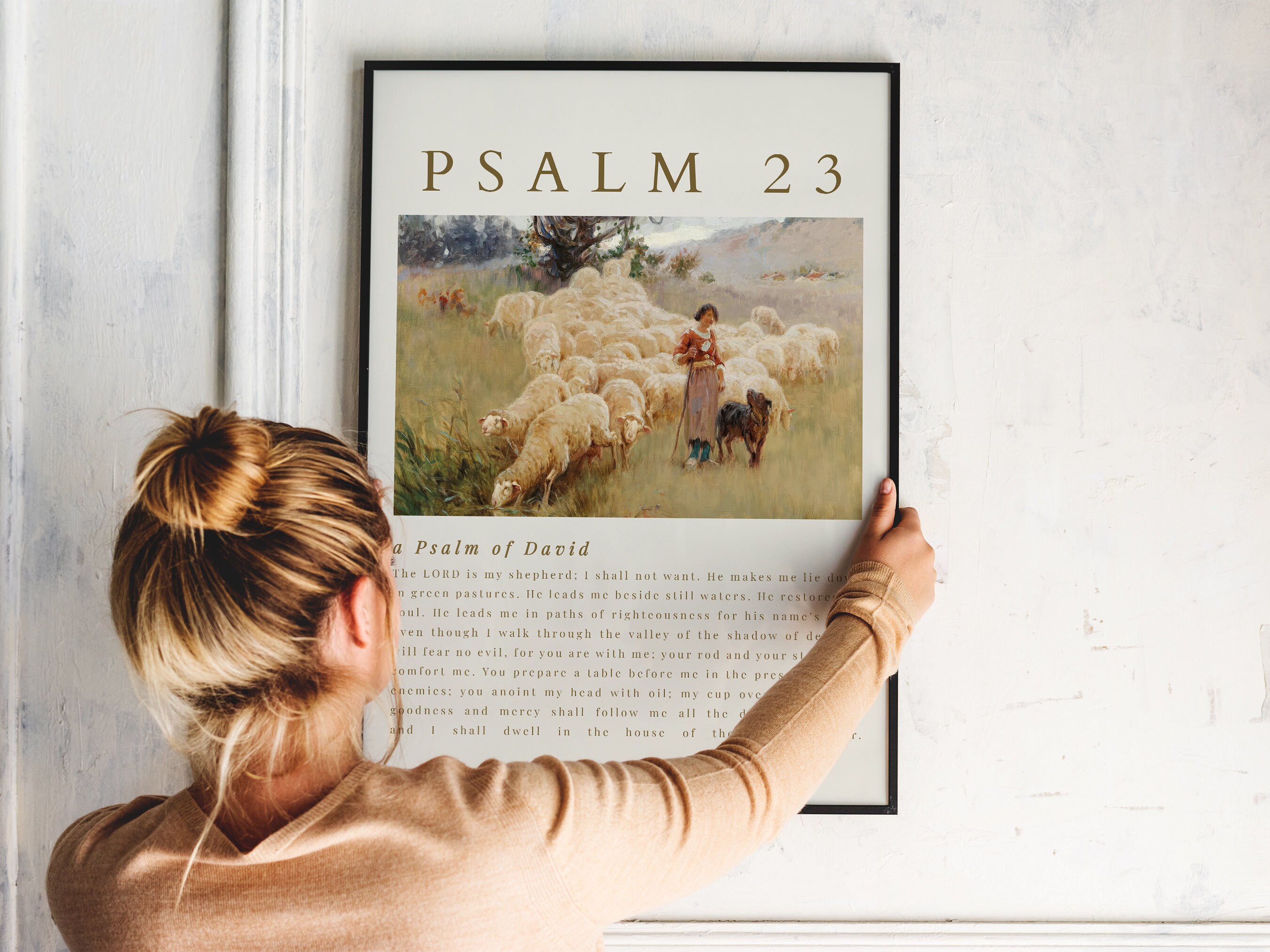 Psalm 23 Wall Art Psalm 23 Vintage Scripture Bible Verse Print the Lord ...