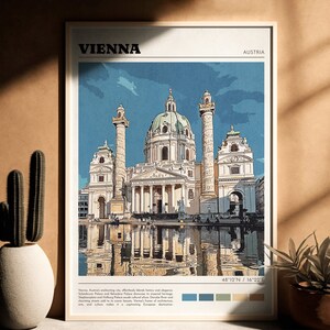 Vienna Travel Print | Retro Travel Print | City Photo | Digital ...