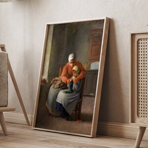 The Knitting Lesson, Jean François Millet, Famous Painting, Classic ...