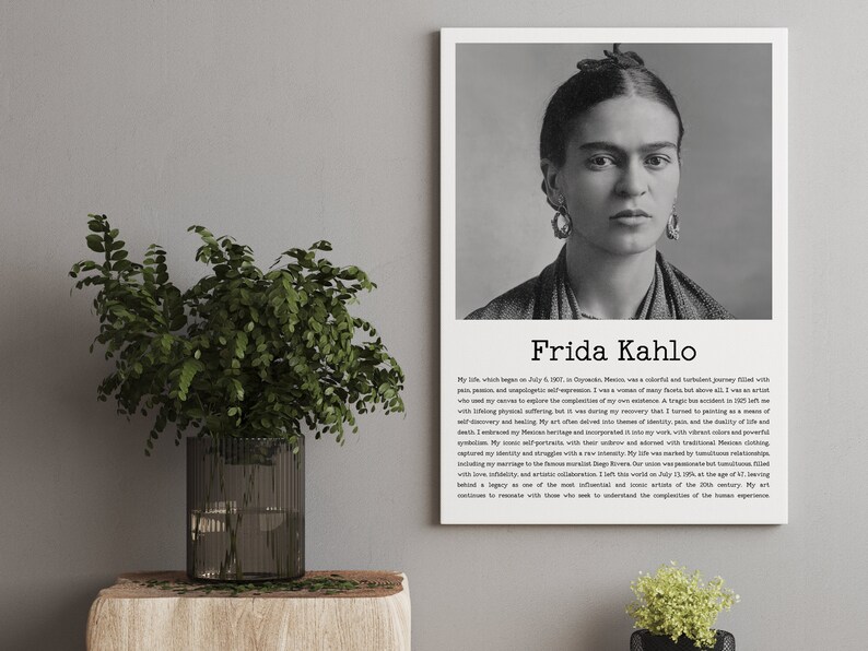 Frida Kahlo Autobiography Print With His Short Life Story With Her Own ...