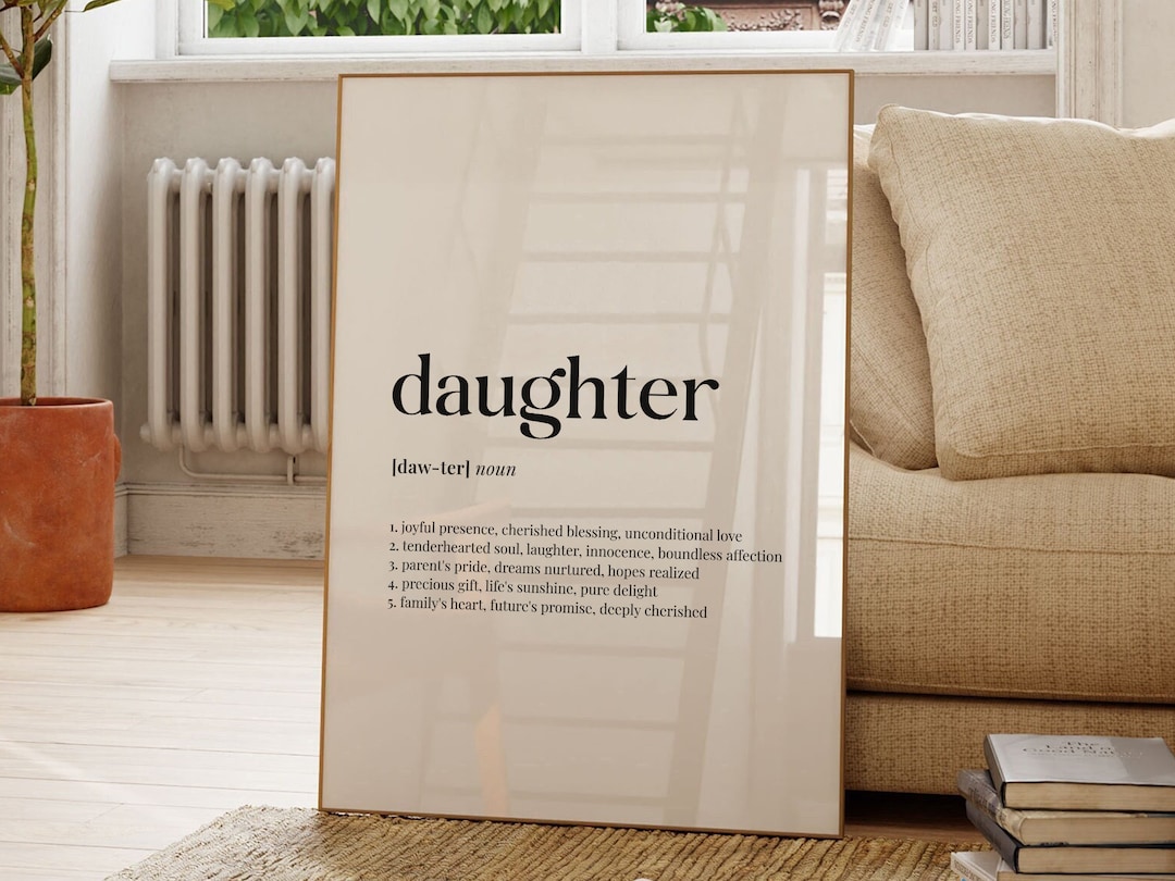 Daughter Definition, Printable Wall Art, Dictionary Meaning, Gift for ...