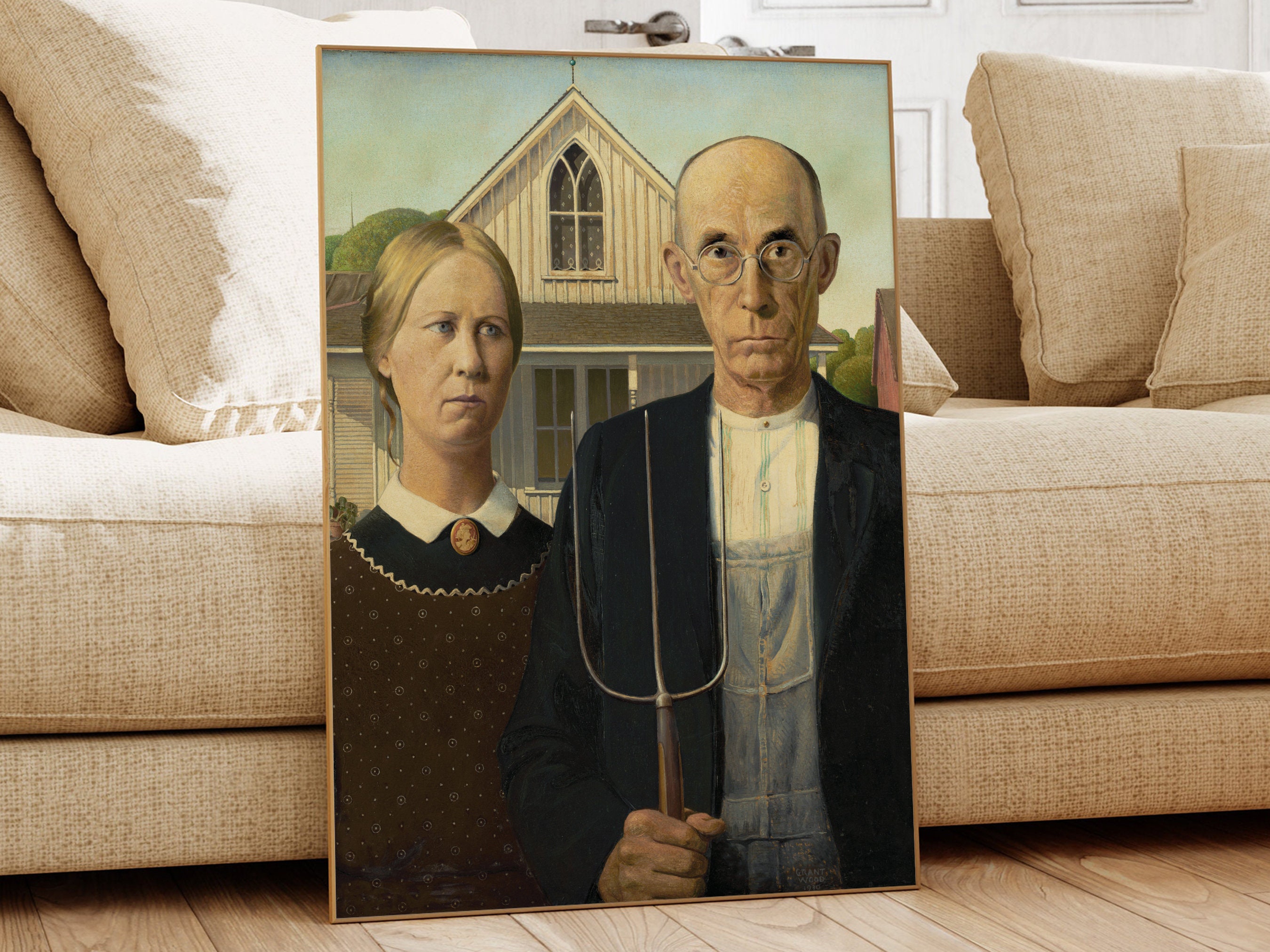 American Gothic, Grant Wood, Famous Painting, Classic Painting, Museum ...