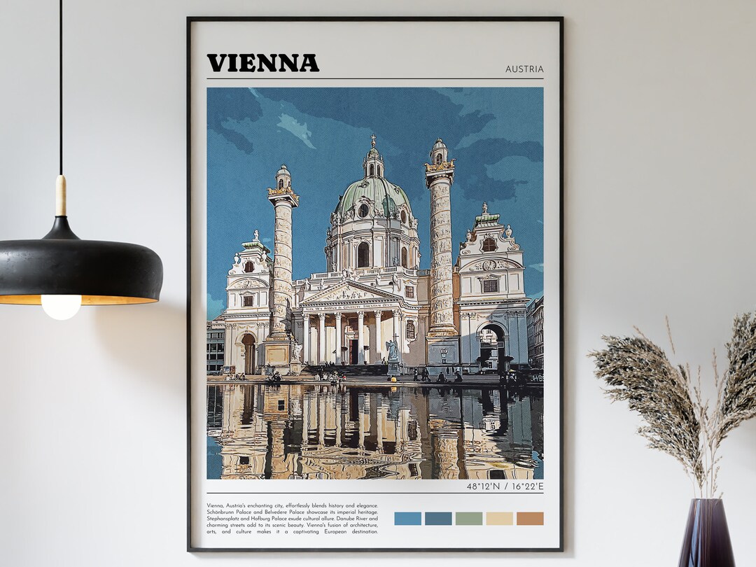 Vienna Travel Print | Retro Travel Print | City Photo | Digital ...