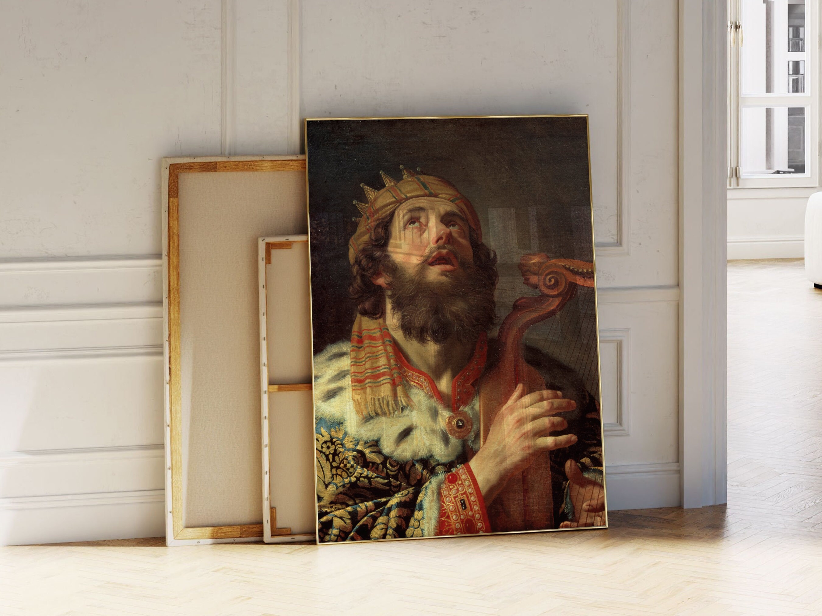 King David Playing the Harp, Gerard Van Honthorst, Famous Painting ...