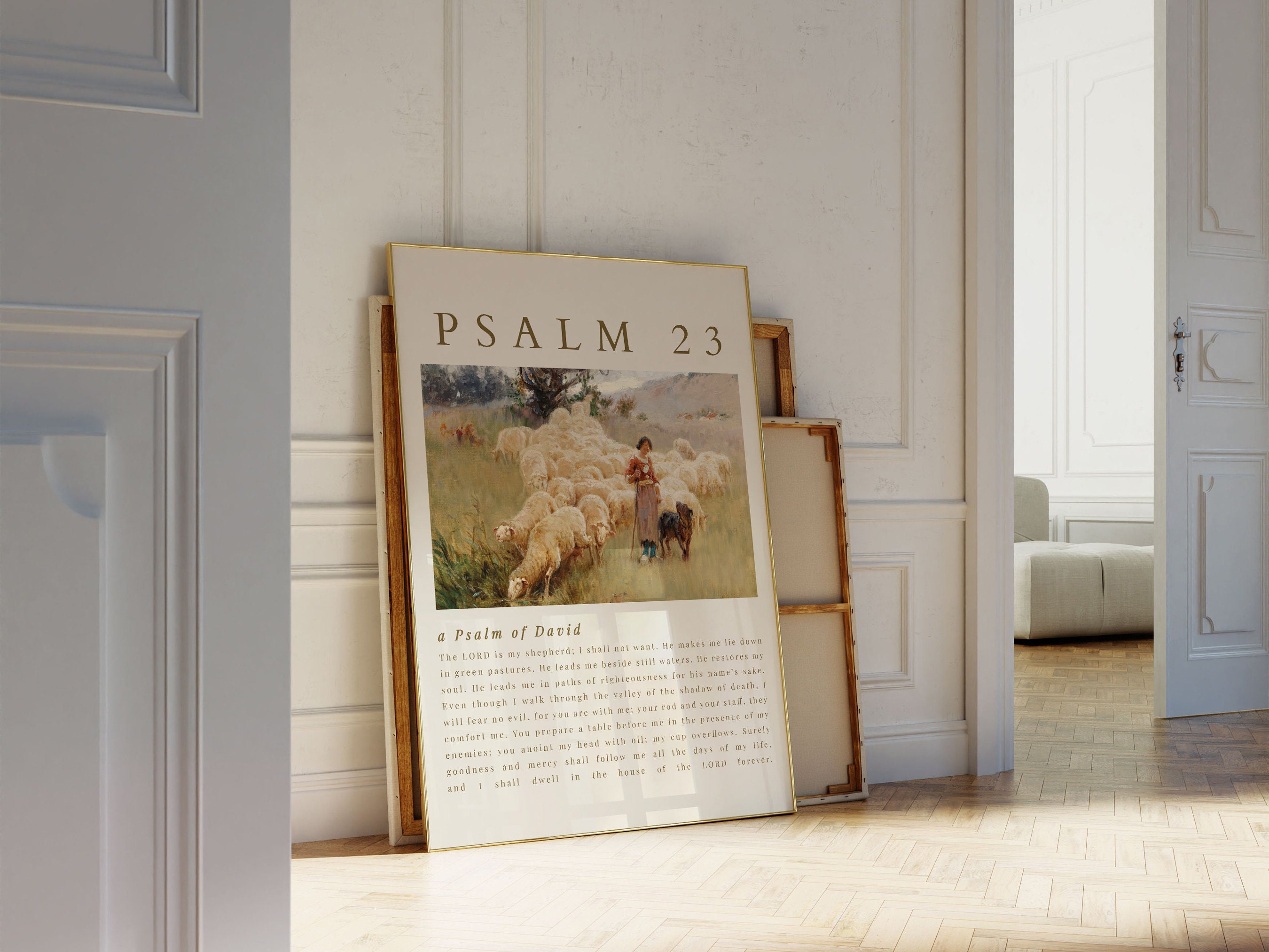 Psalm 23 Wall Art Psalm 23 Vintage Scripture Bible Verse Print the Lord ...
