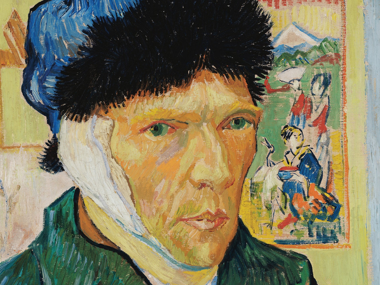 Self-portrait With Bandaged Ear, Vincent Van Gogh, Famous Painting ...