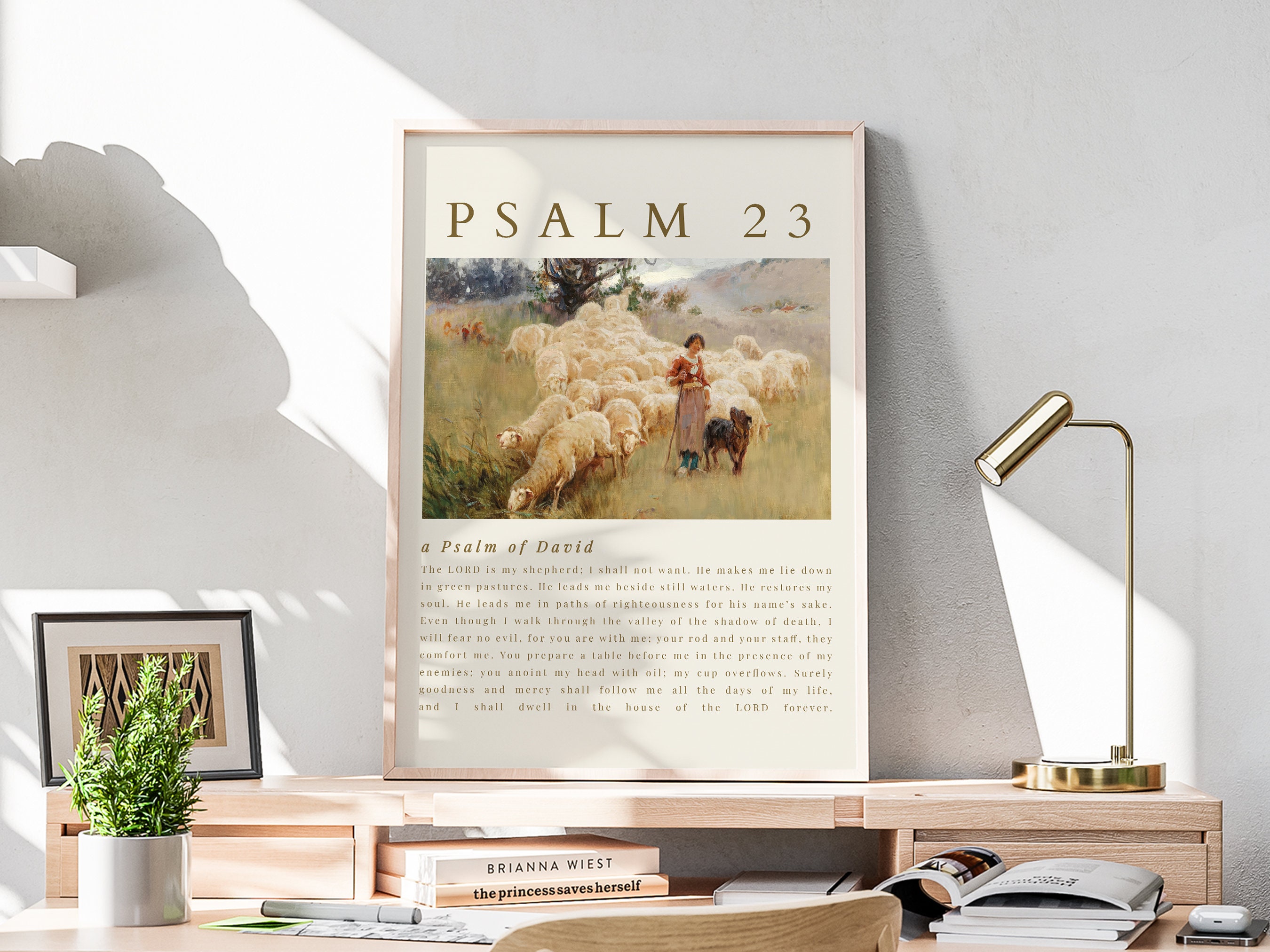 Psalm 23 Wall Art Psalm 23 Vintage Scripture Bible Verse Print the Lord ...