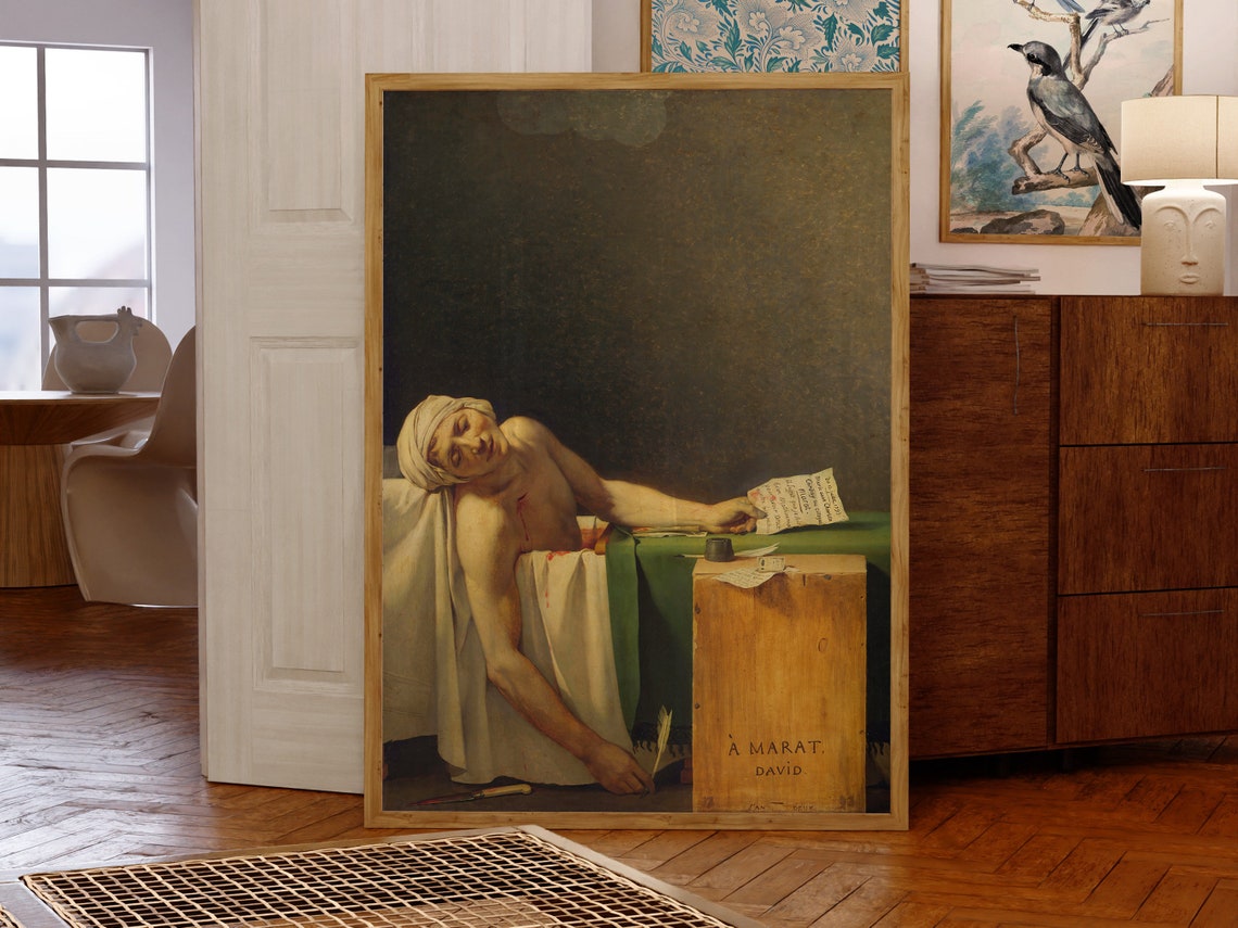 Death of Marat, Jacques Louis David, Famous Painting, Classic Painting, Museum Quality Print ...