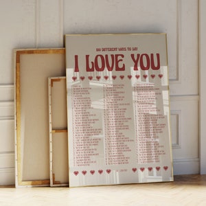 I Love You Wall Print, Digital Download Print, Retro Wall Decor, Large ...