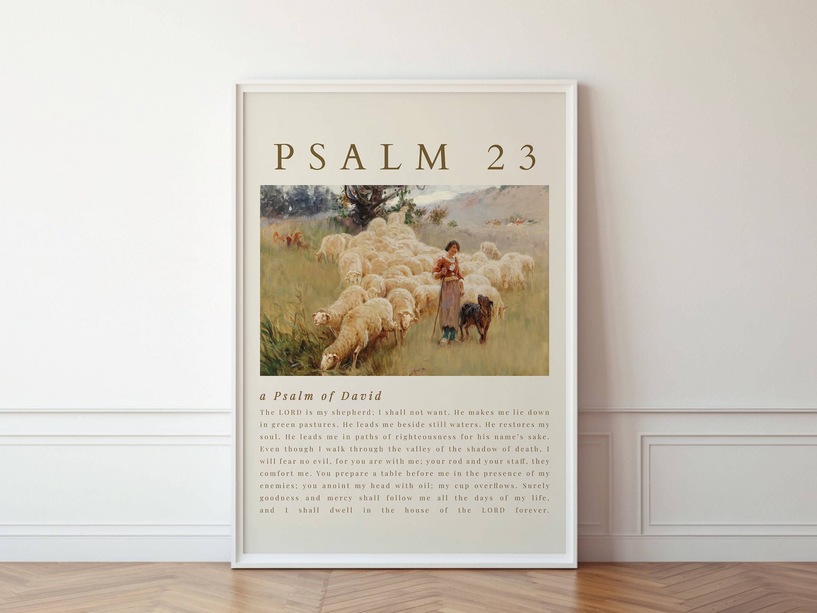 Psalm 23 Wall Art Psalm 23 Vintage Scripture Bible Verse Print the Lord ...