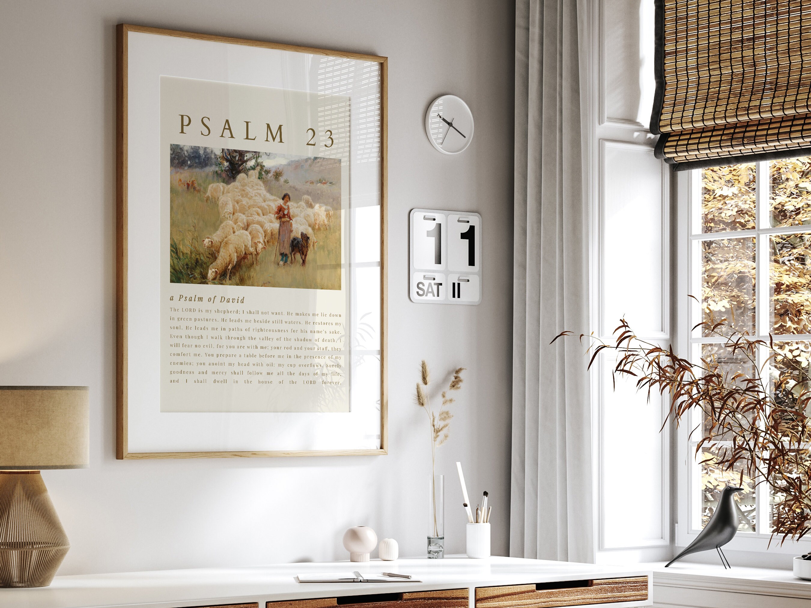 Psalm 23 Wall Art Psalm 23 Vintage Scripture Bible Verse Print the Lord ...