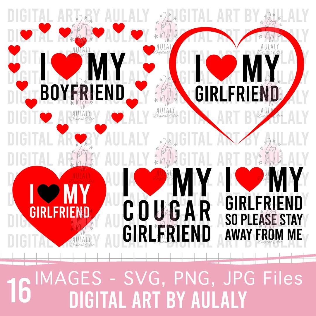 I Love My Girlfriend Svg, I Love My Boyfriend Svg, Couple Shirt ...
