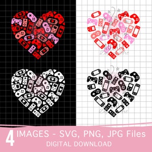 Funny Gamer Valentines PNG, Gamer Heart SVG, Valentine's Day Svg ...