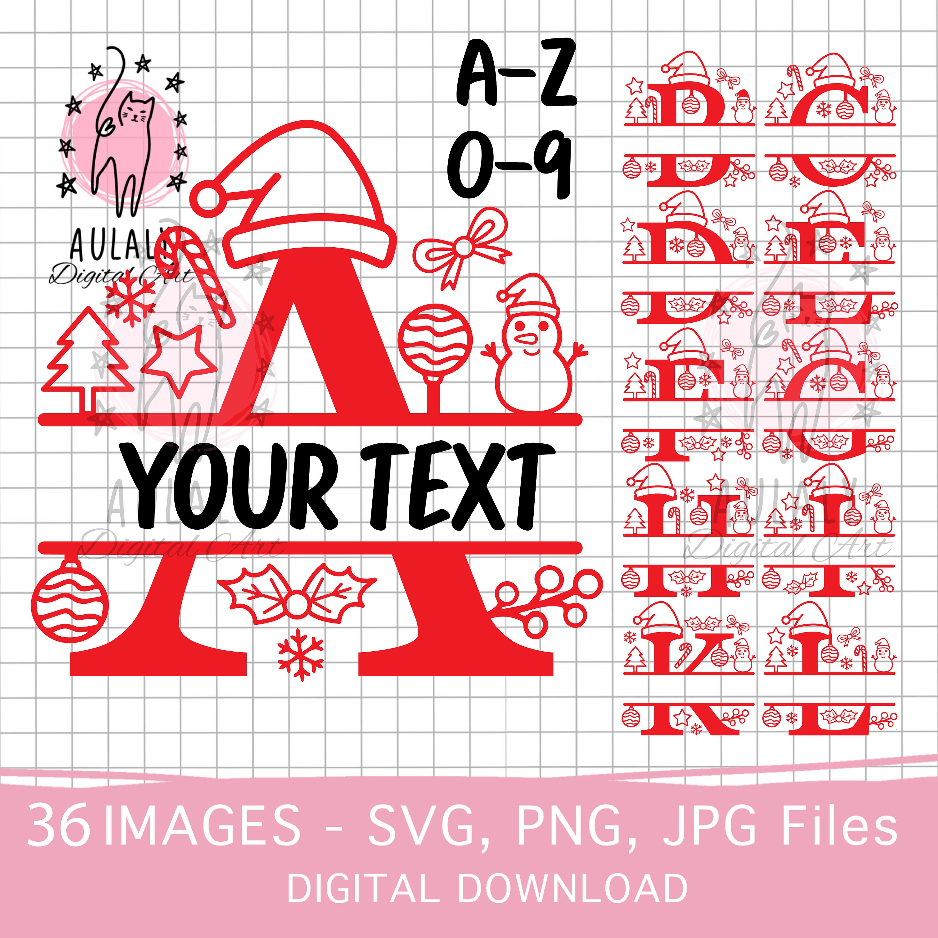 Christmas Alphabet Christmas Letters Christmas Clipart - Etsy