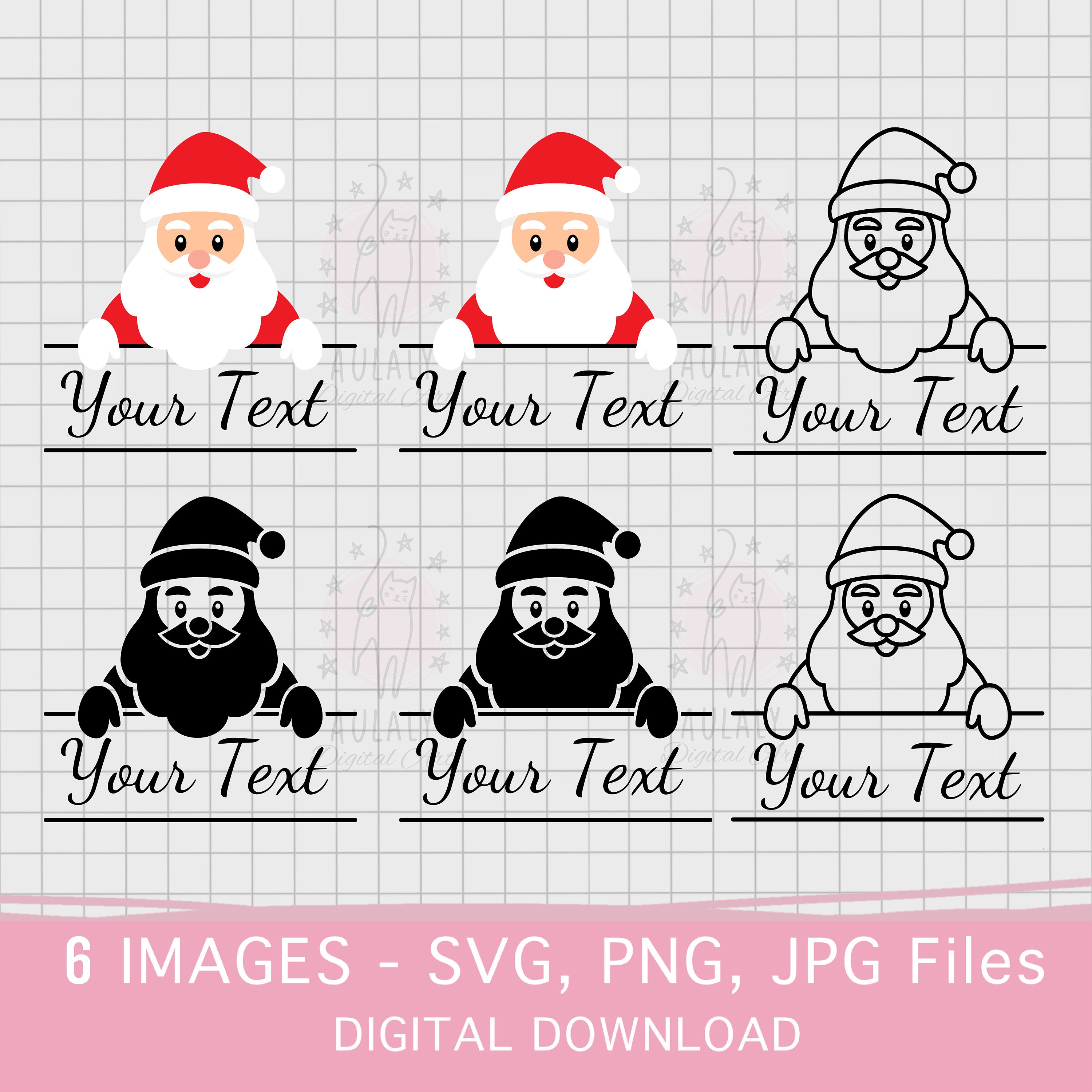 Christmas Text Label Peeking Santa Svg Xmas Shirt Santa - Etsy
