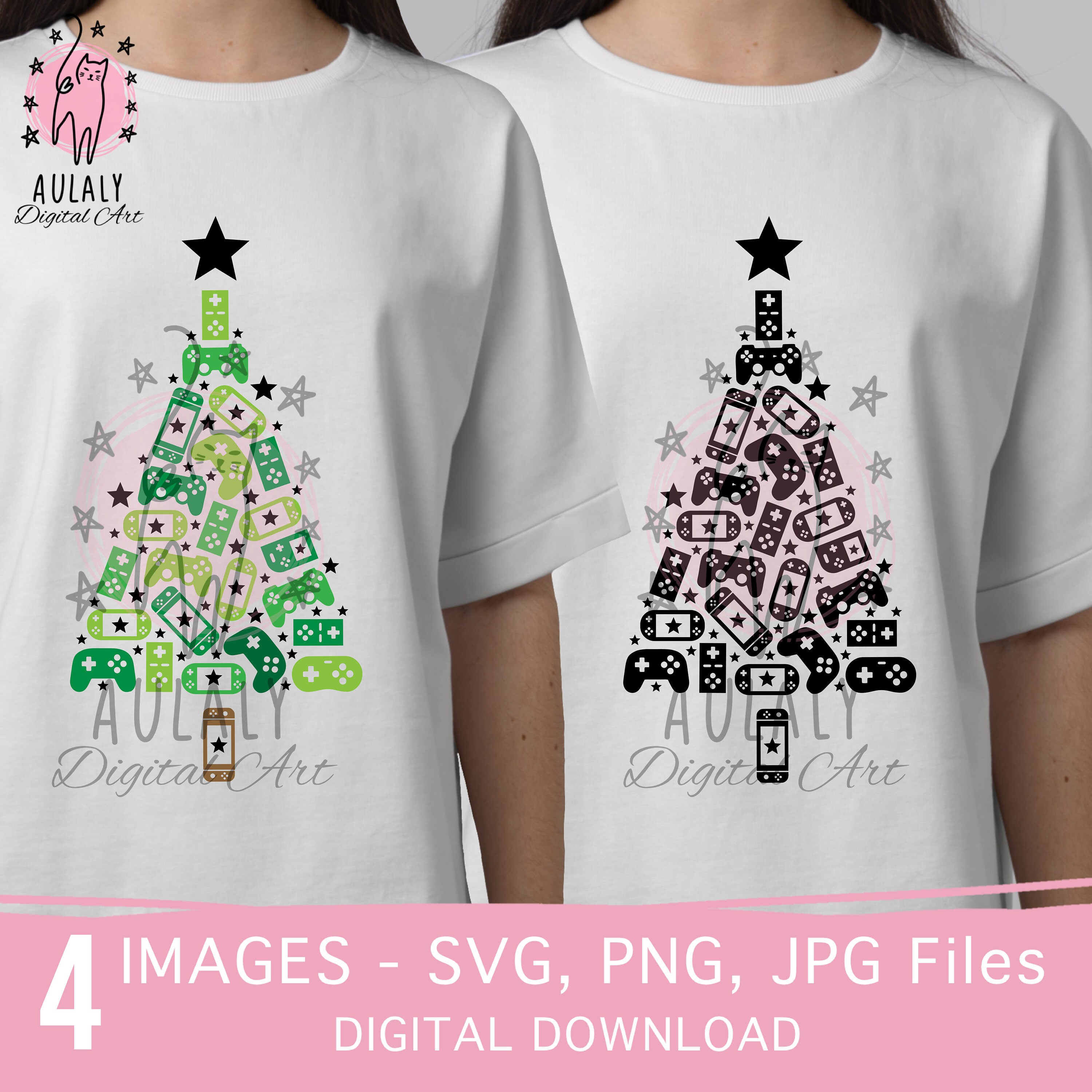 Christmas Game Controller SVG, Christmas Joysticks SVG, Funny Gamer ...