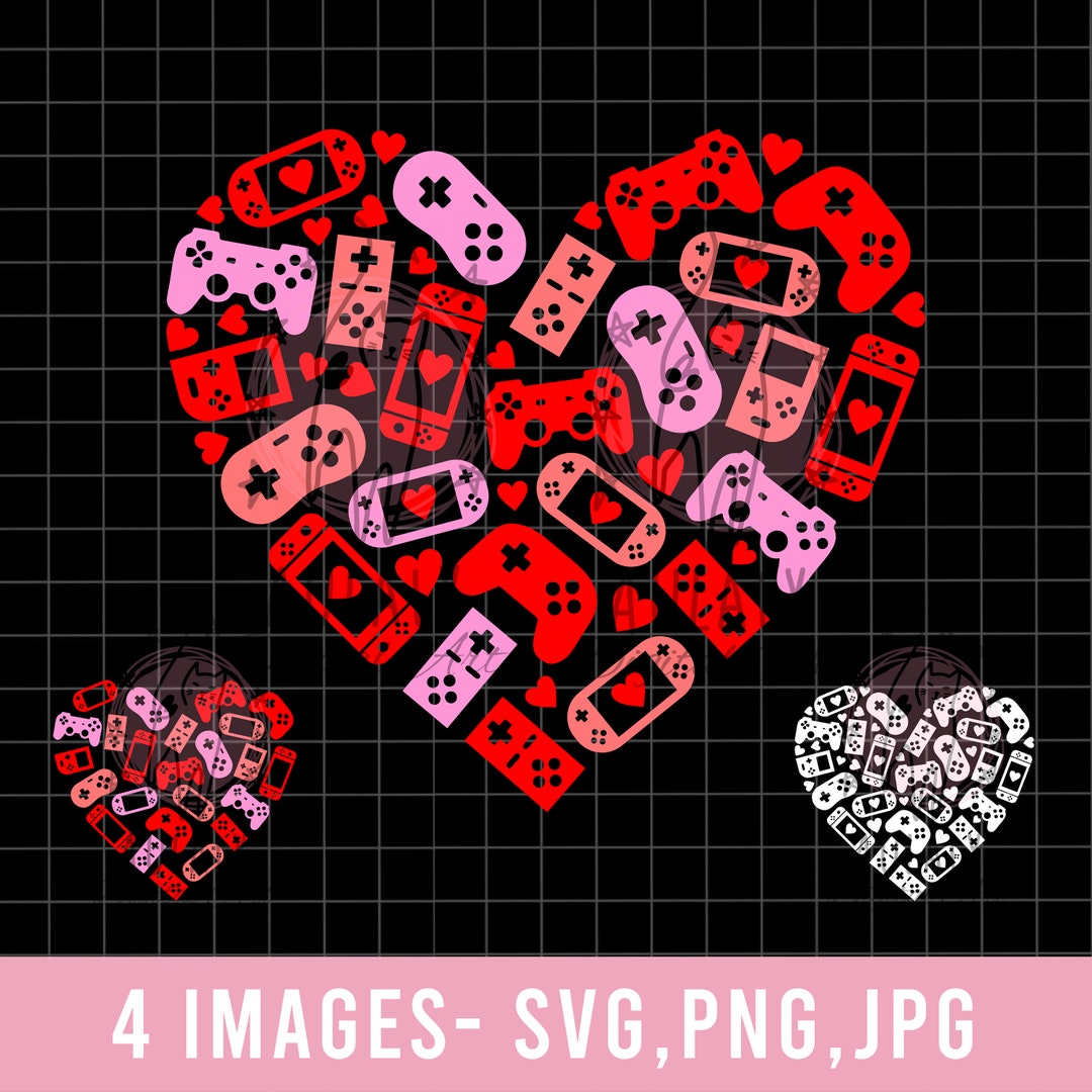 Funny Gamer Valentines PNG, Gamer Heart SVG, Valentine's Day Svg ...