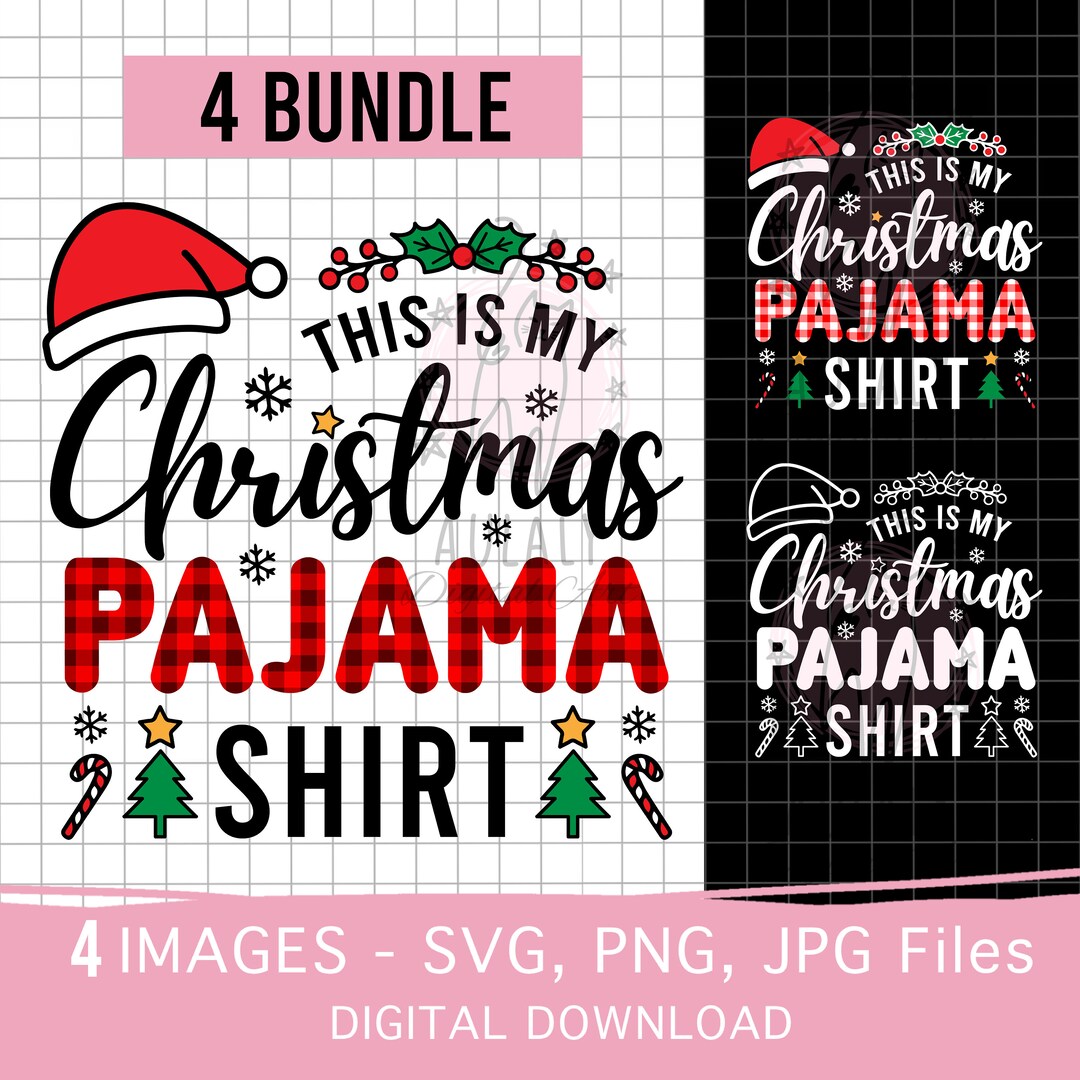 Christmas Pajama Shirt SVG PNG Buffalo Plaid Family Design, This is My ...