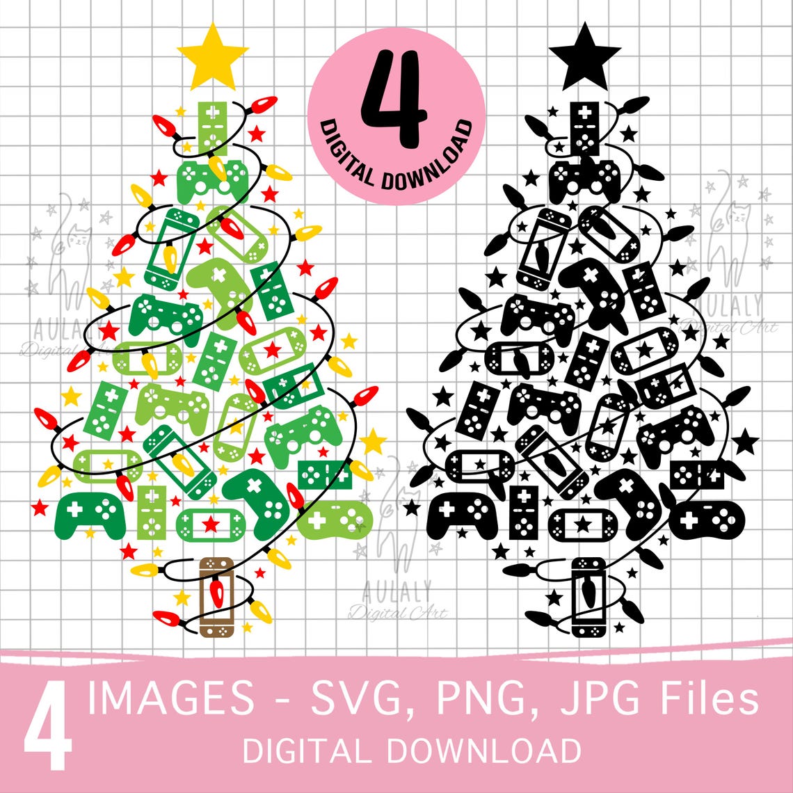 Christmas Game Controller SVG, Christmas Joysticks SVG, Funny Gamer ...